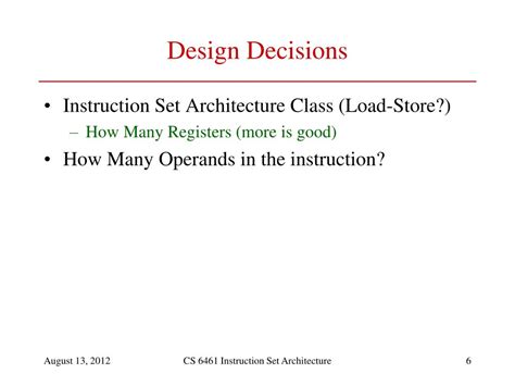 PPT CS Computer Architecture Instruction Set Architecture