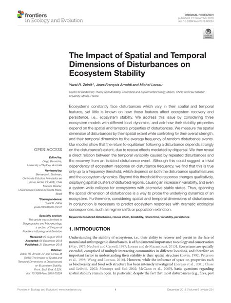 Pdf The Impact Of Spatial And Temporal Dimensions Of Disturbances On