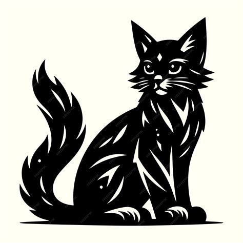 Cat Silhouette Vector Illustration Premium Ai Generated Vector