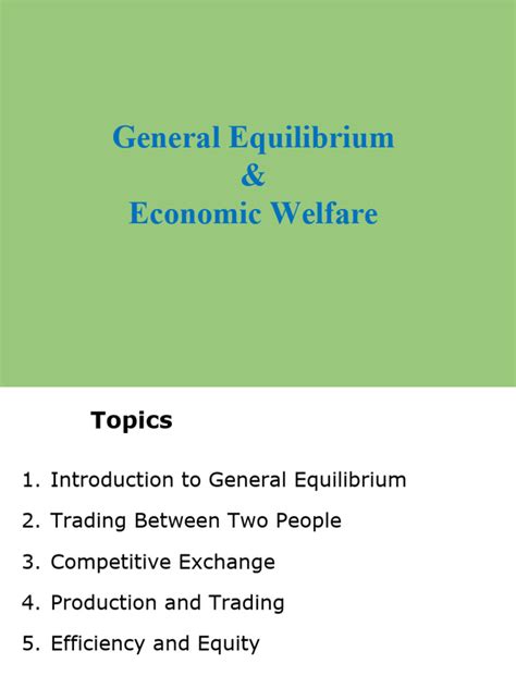 General Equilibrium Model Slides 2 Pdf Welfare Economics Pareto