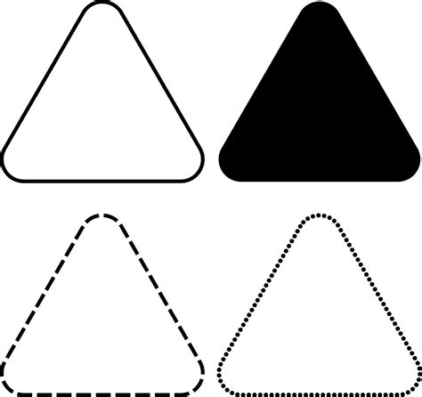 Rounded Triangle Icon Set Vector Art At Vecteezy