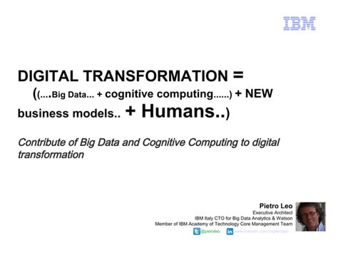 Big Data Cognitive Computing And Digital Transformation Pdf Computing Technology And Computing