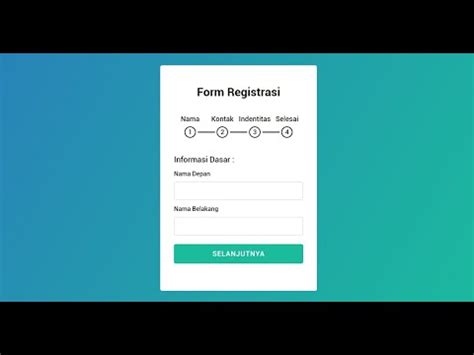 Cara Membuat Form Registrasi By Step Dengan Html Css Javascript Images