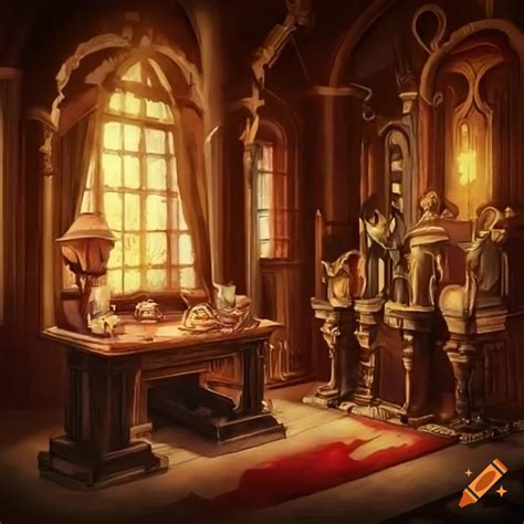 Grand Luxurious Castle Office Fantasy Medieval On Craiyon