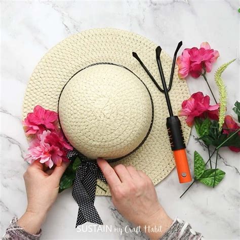 Dollar Tree Straw Hat Door Hanger Craft Sustain My Craft Habit