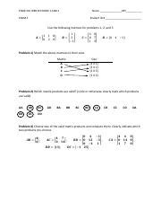 Matrix Operations And Solutions Exam Review For ENGR 310 Course Hero