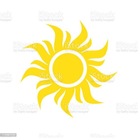 그래픽 및 웹 디자인에 대 한 배경에서 태양 아이콘입니다 간단한 벡터 기호입니다 웹 사이트 버튼 또는 모바일 앱에 대 한 인터넷 개념 기호입니다 0명에 대한 스톡 벡터 아트