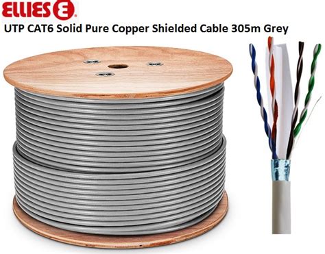 Esquire Technologies Ellies Utp Cat6 Solid Pure Copper Shielded Cable 305m Grey