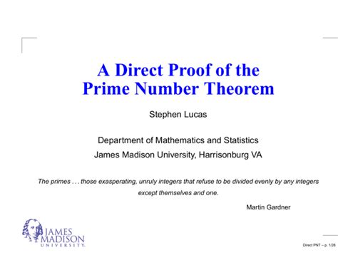 A Direct Proof Of The Prime Number Theorem It