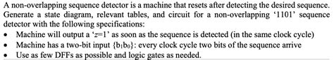 Solved A Non Overlapping Sequence Detector Is A Machine That