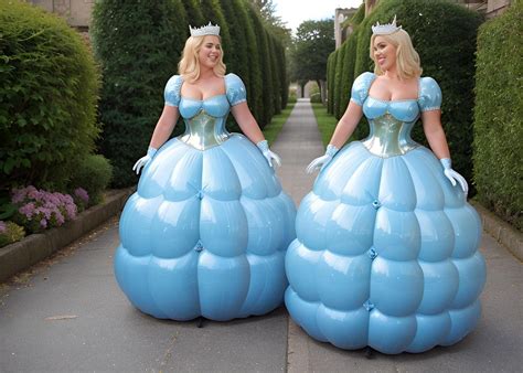 Two Curvy Mothers Wearing Shiny Latex Rubber Infla By Kathrin Inaka On