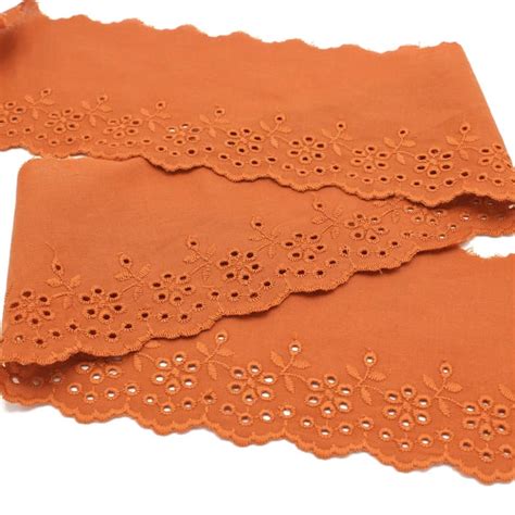 Embroidery With Flowers Rust