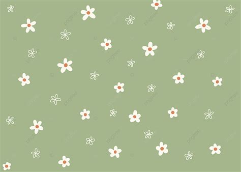 Wallpaper Lucu Bunga Hijau Putih Bunga Putih Imut Hijau Latar