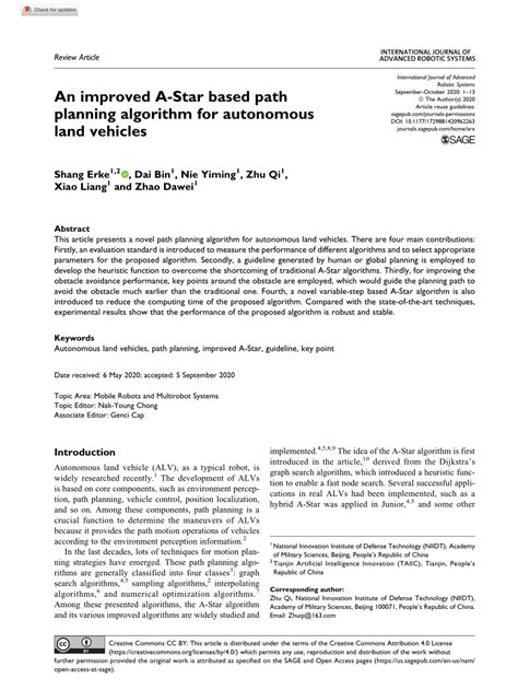 Pdf An Improved A Star Based Path Planning Algorithm For Autonomous