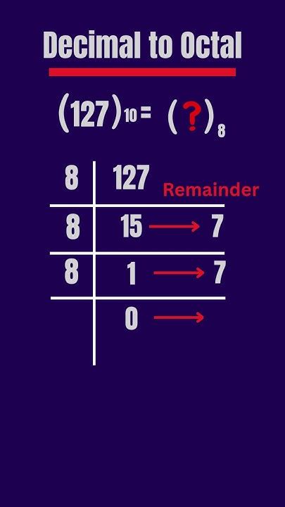 How To Convert Decimal To Octal Number Decimal To Octal Conversion Decimaltooctal