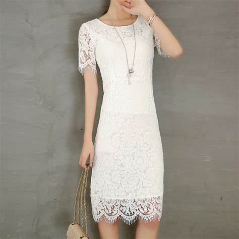 Badu Bg Лятна дантелена дамска рокля до коляното в бял черен червен и светло син цвят Badu Bg