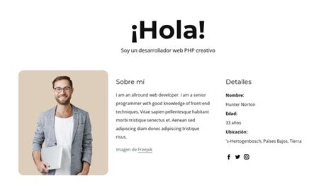 Perfil De Desarrollador Php Plantilla Css Por Nicepage