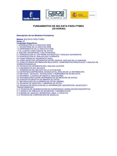 Fundamentos De Big Data Para Pymes Descargar Gratis Pdf Big Data