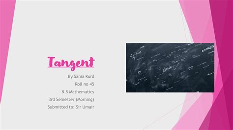 Tangent 111 Calculus Mathematics Tangent