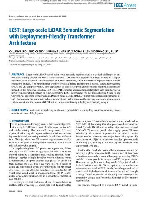 Pdf Lest Large Scale Lidar Semantic Segmentation With Deployment Friendly Transformer