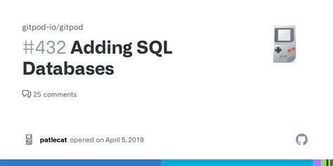 Adding Sql Databases · Issue 432 · Gitpod Iogitpod · Github