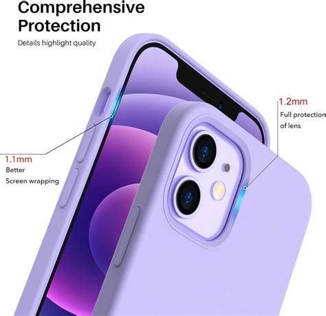 Ornarto Compatible With Iphone 12 Mini Case 5 4 Slim Liquid Silicone 3 Layers Full Covered