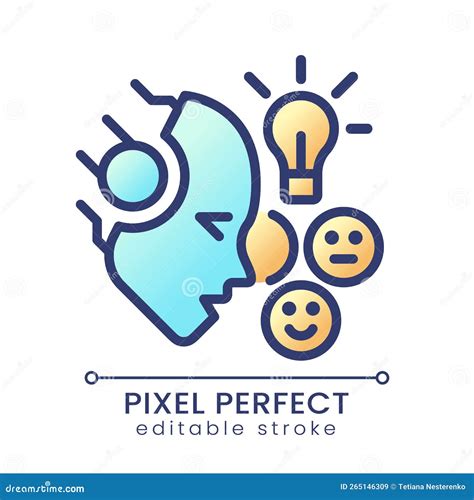 Ai Understands Emotions Pixel Perfect Color Gradient Icon Stock Vector Illustration Of Face