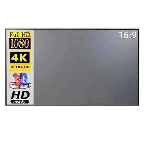 Projector Screen 16 9 Foldable Anti Light Grey Reflective Cloth Easy To Set Up