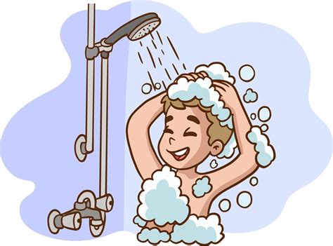 Take A Shower Clipart Premium Vector A Girl Taking Shower A Girl