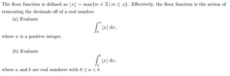 Answered The Floor Function Is Defined As [æ] … Bartleby