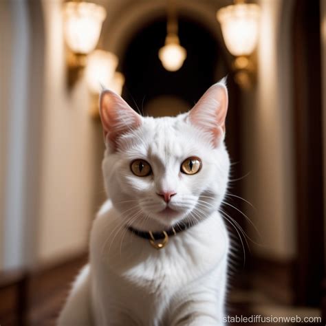 Angel Cat Pouncing On Scared Mouse In Hallway Stable Diffusion Online