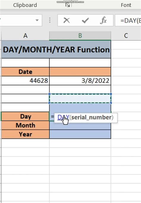 how to use day month year function in excel excel day month year function in english youtube