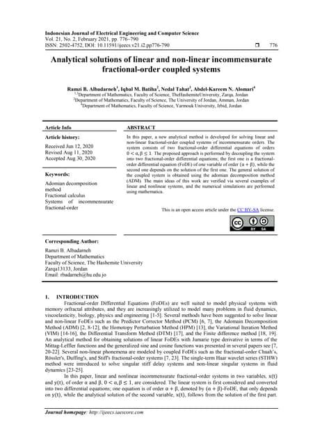 Analytical Solutions Of Linear And Non Linear Incommensurate Fractional Order Coupled Systems