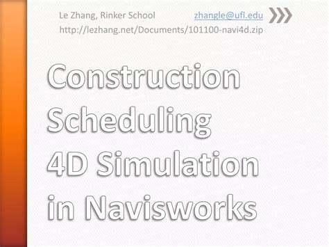 Bim Construction Scheduling 4d Simulation In Navisworks Pptx