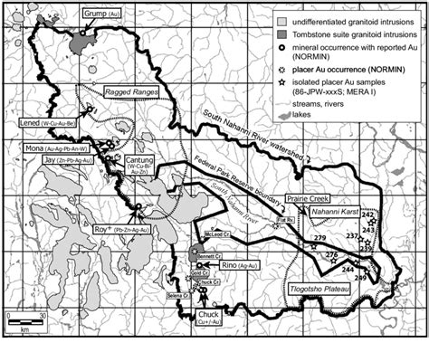 Map Of The South Nahanni River Watershed Area Heffernan 2004
