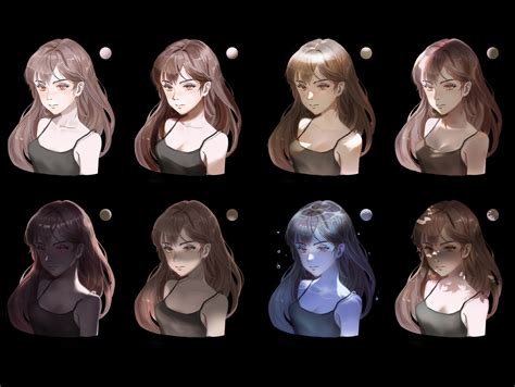 하양 양갱 girl character lighting practice
