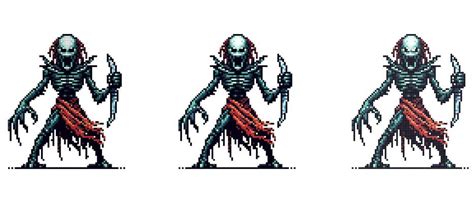 Pixel Monster Scary Vector Art Icons And Graphics For Free Download