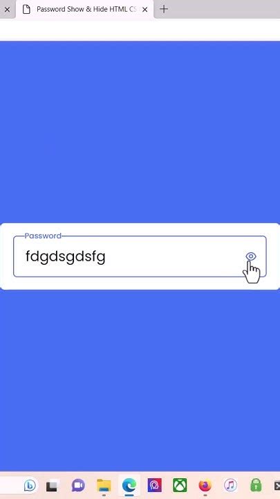 Show And Hide Password Using Htmlcss And Javascript Show And Hide