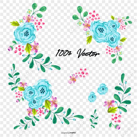 벡터 보라색 꽃 일러스트경계분홍세트 Png 일러스트 무료 다운로드 Lovepik