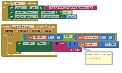 Location Sensor Speed MIT App Inventor Help MIT App Inventor Community