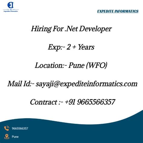 Dotnet Dotnetdeveloper Pune Punejobs Sayaji Patil