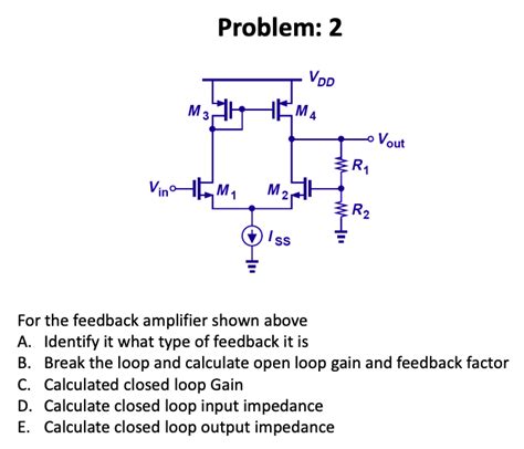 Solved Problem 2 For The Feedback Amplifier Shown Above A