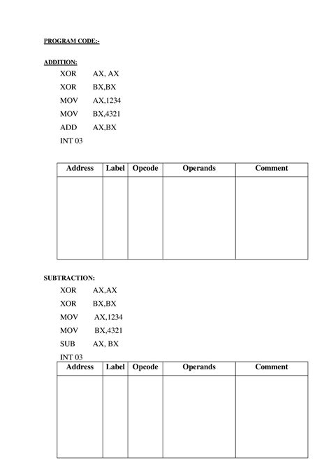 Mpmc Lab R21 2023 24 01102024 Ece S Program Code Addition Xor