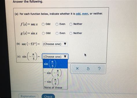 Solved O Trigonometric Functions Even And Odd Properties Of