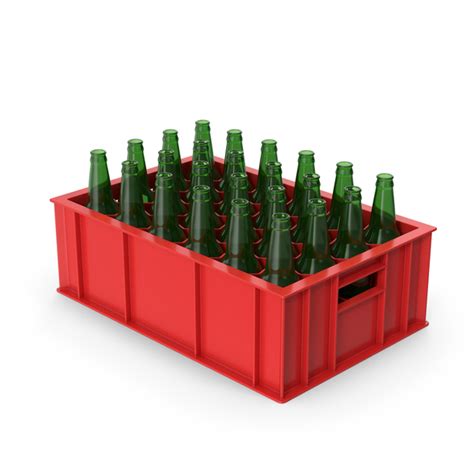 Red Plastic Bottle Crate With Empty Bottles Png Images And Psds For