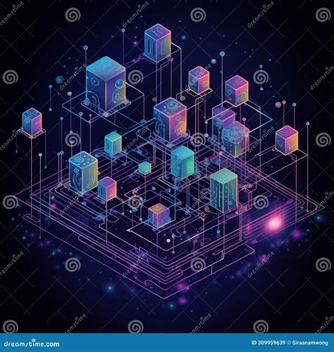 Data Network Management Isometric Map With Business Networking Servers Computers And Device By