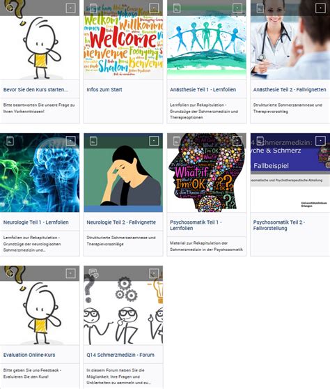 Superordinate Contents Of The Learning Modules In The Ilias Learning