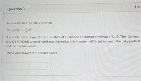 solved an investor has the utility function u e[r]−2aσ2 a