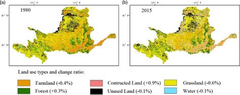The Spatial Distribution Of Land Use Types In A 1980 And B 2015