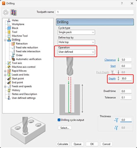 Multiple Drilling Cycles In Single Nc Program For Single Toolpath In Powermill
